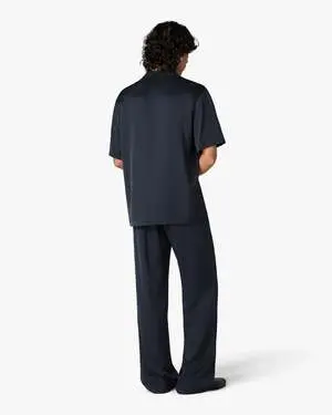 Casablanca Dark Navy Monogram Silk Trousers