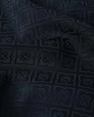 Casablanca Dark Navy Monogram Silk Trousers