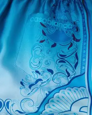 Casablanca Gradient Egyptian Rug Silk Shorts