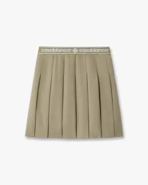 Casablanca Pleated Mini Skirt - Light Brown