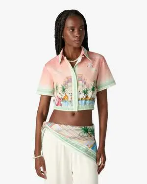 Casablanca Ethereal Cotton Cropped Shirt