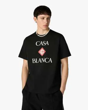 Casablanca Diamond Logo Short Sleeve T-shirt - Black