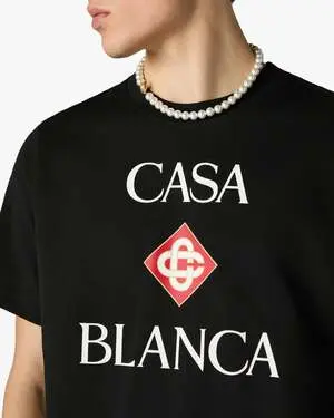 Casablanca Diamond Logo Short Sleeve T-shirt - Black