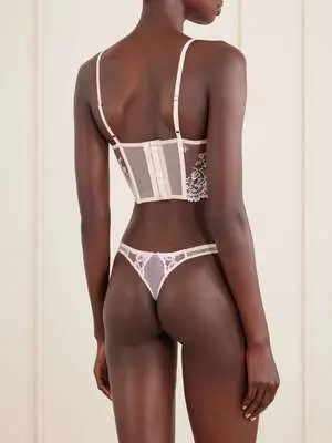 Kiki De Montparnasse Juliette Longline Lace-trimmed Mesh Underwired Bra