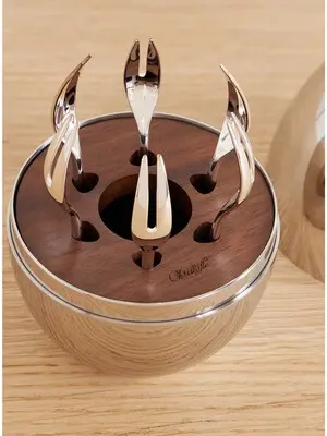 Christofle Set Of Six -plated Cocktail Forks - Silver