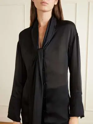 Balmain Knotted Silk Shirt