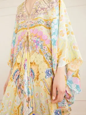 Camilla Embellished Printed Silk Cover-up