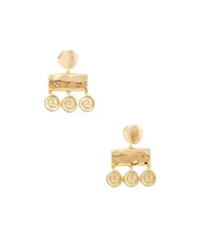 DEHANCHE Koru Tone Dangle Earrings - Gold
