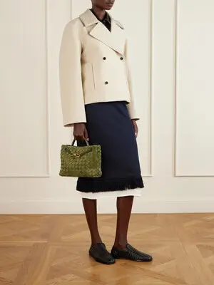 Bottega Veneta Andiamo Small Intrecciato Suede Shoulder Bag