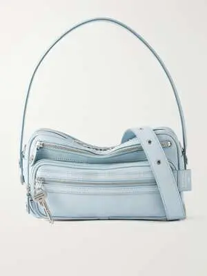 Acne Studios Camero Party Logo-detailed Leather Shoulder Bag - Light Blue