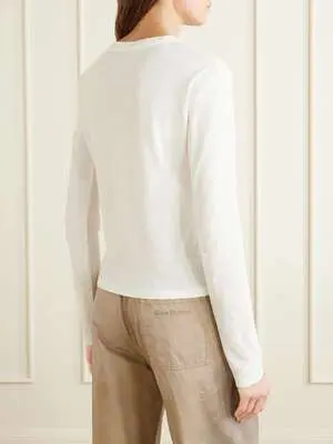 Acne Studios Logo-printed Distressed Cotton And Hemp-blend T-shirt