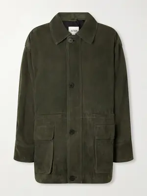 ARMA Maeve Paneled Suede Jacket - Green