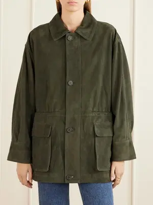 ARMA Maeve Paneled Suede Jacket - Green