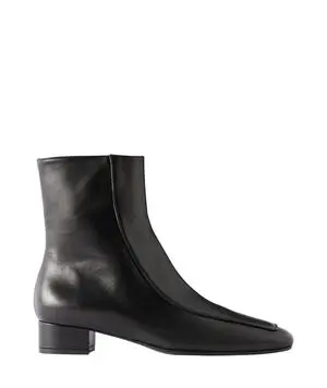 HERBERT LEVINE Shadow Ban Leather Ankle Boots - Black