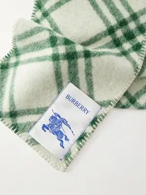 Burberry Logo-appliquéd Checked Wool Scarf