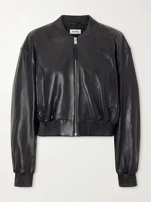 ARMA Hannan Leather Bomber Jacket - Black