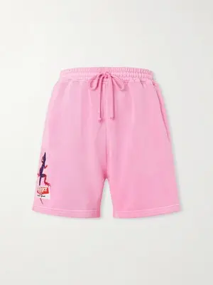 CHERRY LOS ANGELES Embroidered Cotton Shorts - Pink