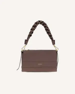 COCCINELLE Boheme Shoulder Bag With Woven Handle - Brown