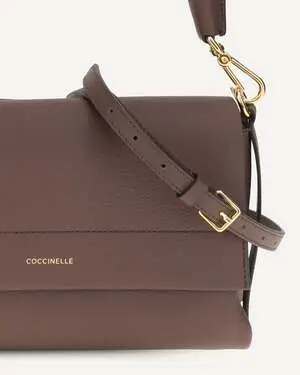 COCCINELLE Boheme Shoulder Bag With Woven Handle - Brown