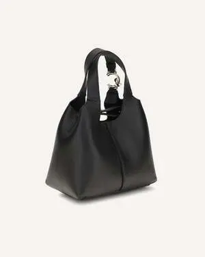 COCCINELLE C-easy Small Grained Leather Handbag With Top Handle And Adjustable Strap - Black