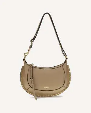 Isabel Marant Étoile ISABEL MARANT Oskan Moon Shoulder Bag In Calf Leather Beige
