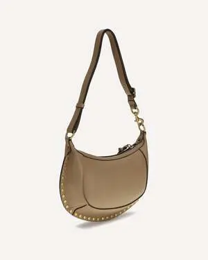 Isabel Marant Étoile Oskan Moon Shoulder Bag In Calf Leather - Beige