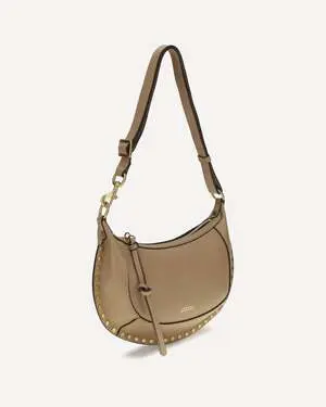 Isabel Marant Étoile Oskan Moon Shoulder Bag In Calf Leather - Beige