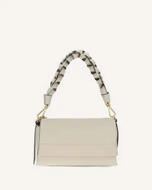 COCCINELLE Coccinelle Boheme Shoulder Bag With Woven Handle Cream