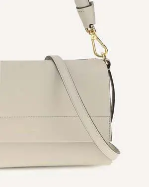 COCCINELLE Boheme Shoulder Bag With Woven Handle - Cream