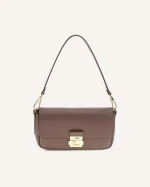 COCCINELLE C-me Lock Medium Shoulder Bag - Brown