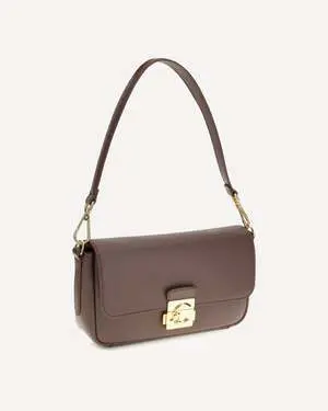 COCCINELLE C-me Lock Medium Shoulder Bag - Brown