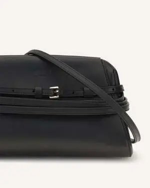 Moschino Belt Detail Clutch In Leather - Black
