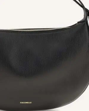 COCCINELLE Thess Shoulder Bag In Grained Leather - Black