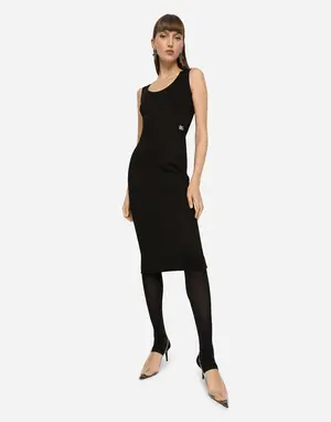 Dolce & Gabbana Sleeveless Milano Rib Midi Dress