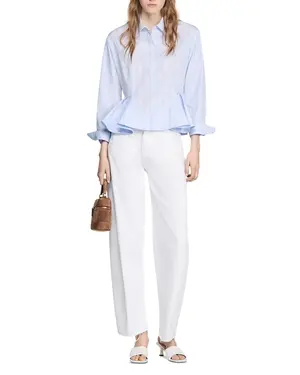 Sandro Striped Peplum Shirt