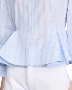 Sandro Striped Peplum Shirt