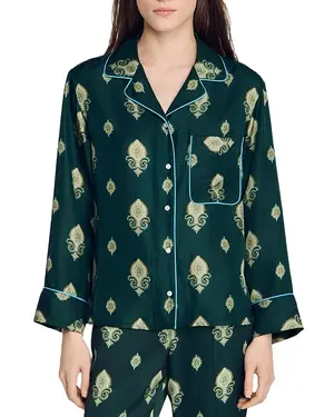Sandro Paisley Print Pajama Shirt