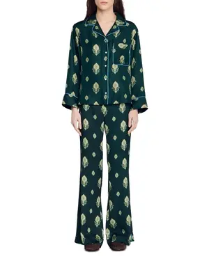 Sandro Paisley Print Pajama Shirt