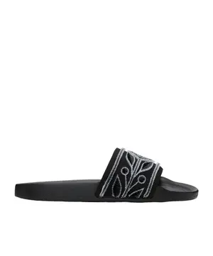 Casablanca Embroidery Slide Sandal - Black
