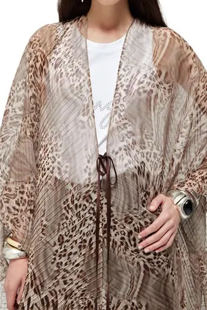BLUGIRL Sheer Animal-print Cape
