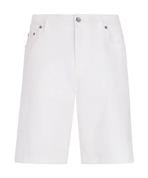 Dolce & Gabbana Dolce Gabbana Logo Tag Denim Shorts - White
