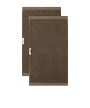 TEKLA Two-piece Rectangular Thick Organic Cotton Towel Set - Tan