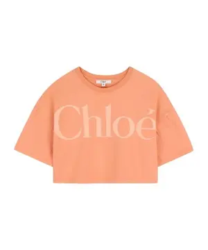 Chloé Cotton T-shirt With Logo Detail - Pink