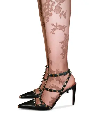 Valentino Garavani Rockstud Embellished Ankle Strap Pumps