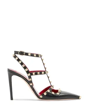 Valentino Garavani Rockstud Embellished Ankle Strap Pumps
