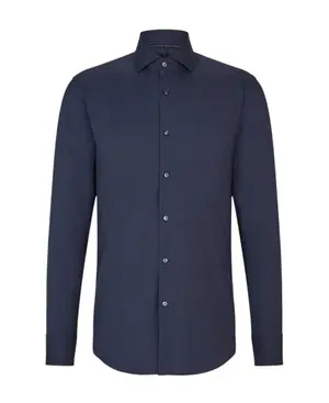 Hugo Boss Spread-collar Poplin Shirt - Black
