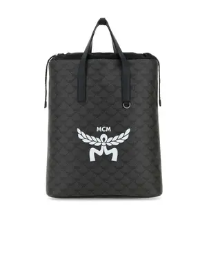 Mcm Lauretos Logo Printed Backpack