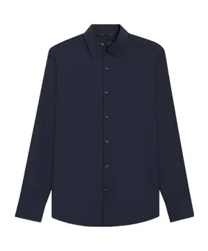 Hugo Boss Performance-stretch Twill Slim-fit Shirt - Dark Blue