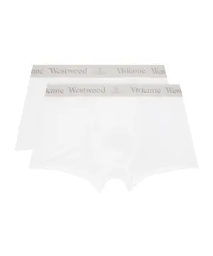 VIVIENNE WESTWOOD Logo Waistband Two Pack Of Boxers - White