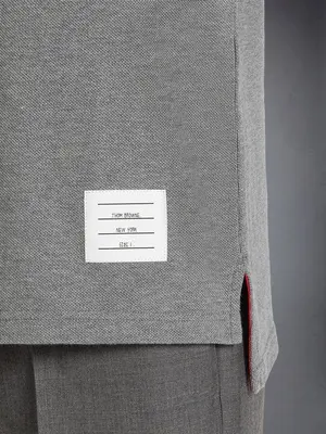 Thom Browne 4-bar Long-sleeve Polo Shirt - Medium Gray